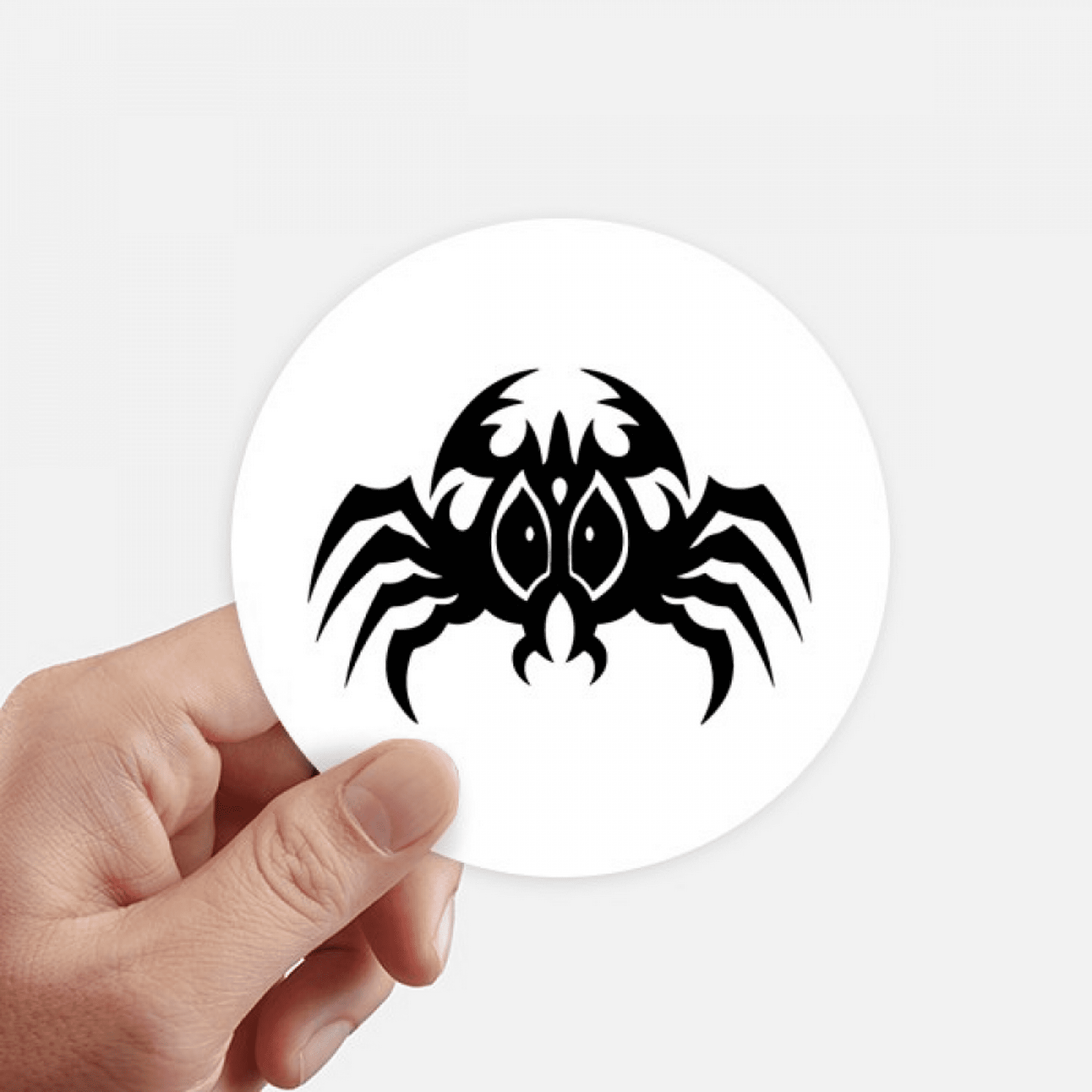 Insecto araña Negro Telaraña ilustración Pegatinas de pared redondo ...