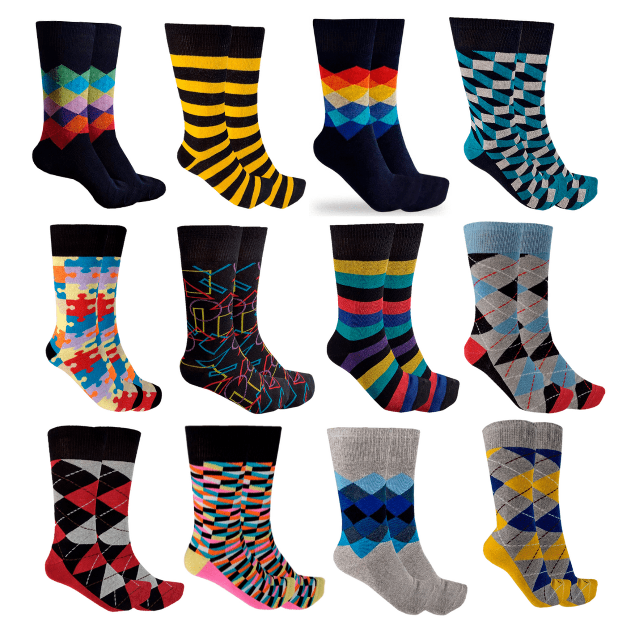 Calcetines De Vestir Caballero Formales Geométricos SET de 10 Pares Mad ...