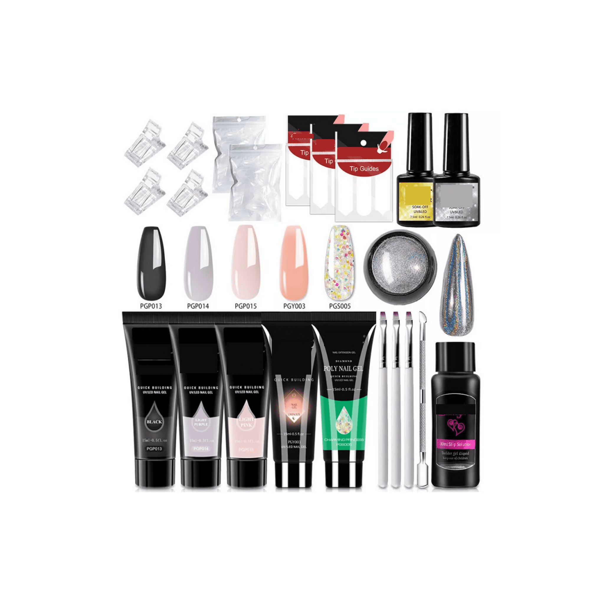Kit Uñas De Polygel Acrílico 5 Pzas Poligel Construcción | Walmart en línea