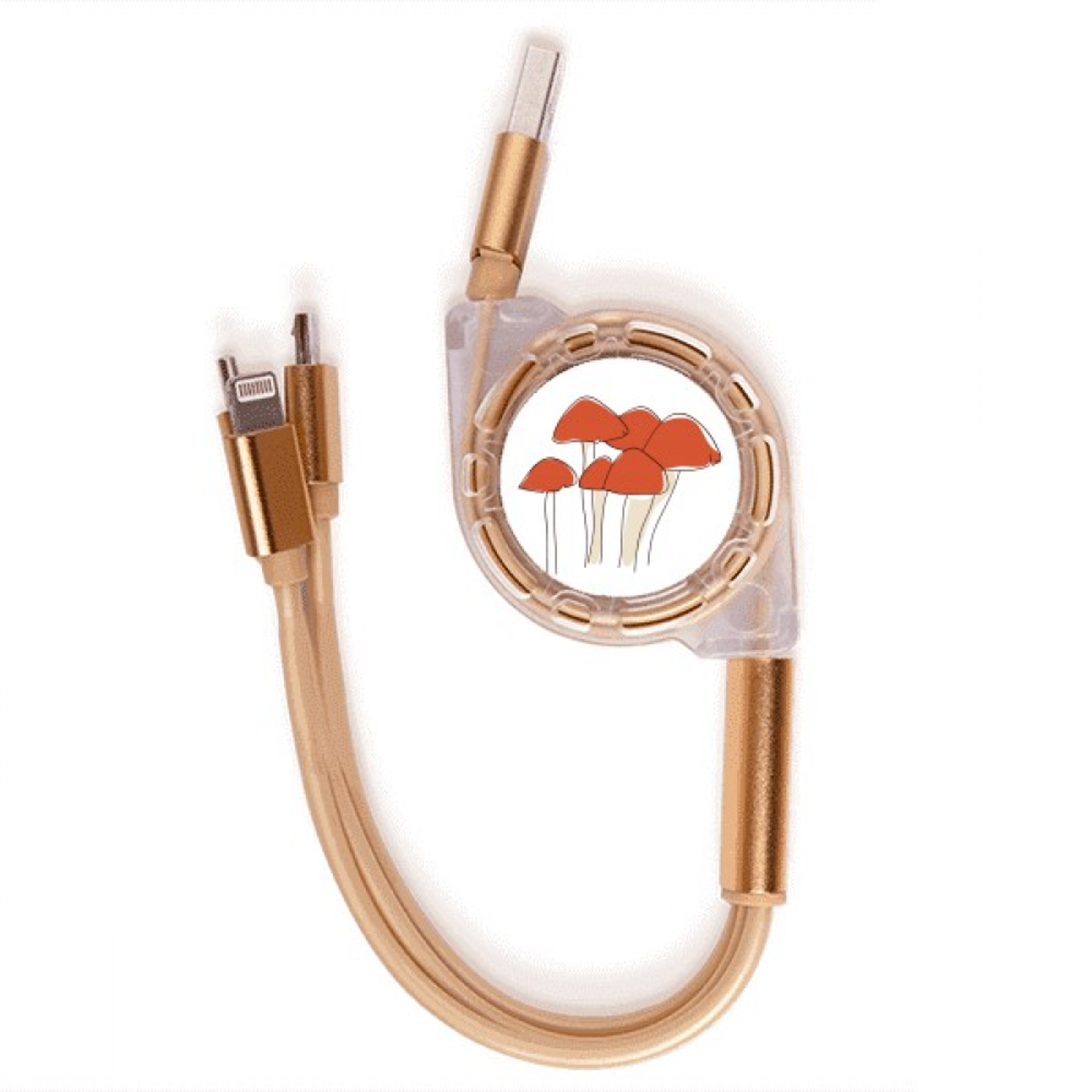 De dibujos animados patron Mushroom linea ilustrar Cable de carga ...