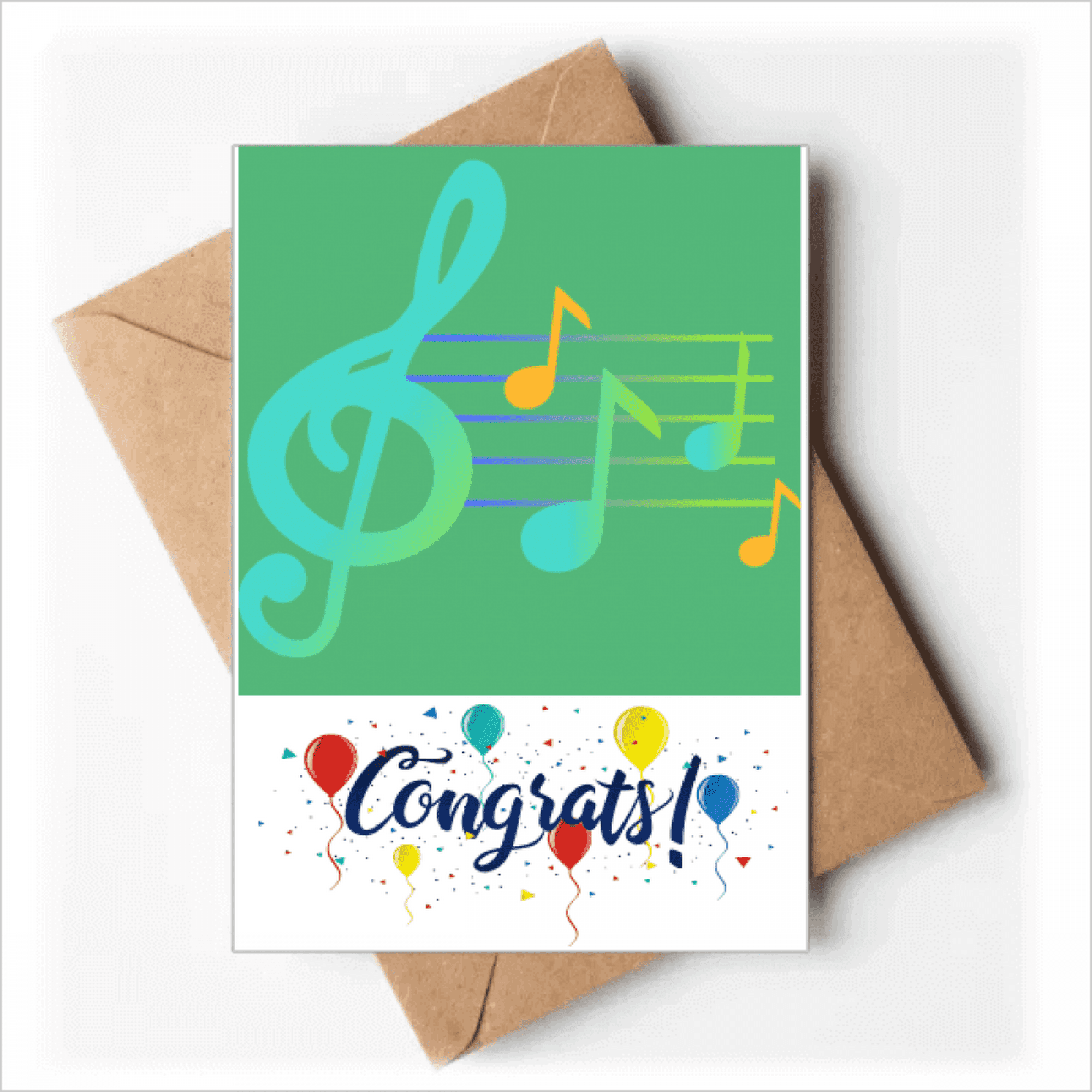 Música fluorescente Sobre de la Carta de felicitación de la tarjeta de ...