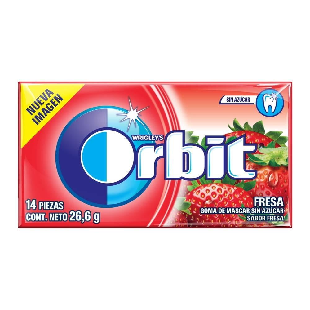 Goma de mascar Orbit sabor fresa sin azúcar 1 paquete con 14 pzas ...