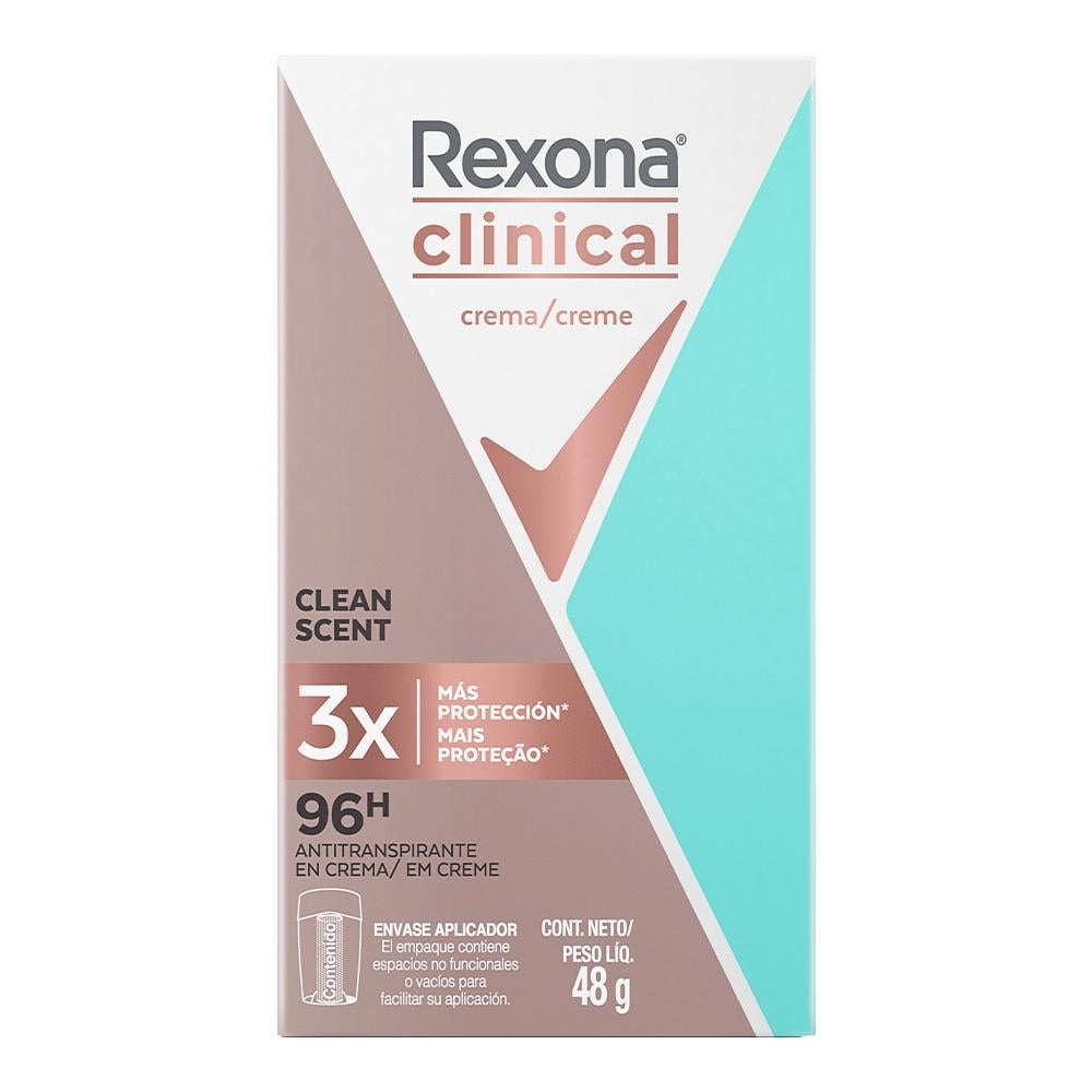 Antitranspirante Rexona Clinical clean scent en crema para dama 48 g ...