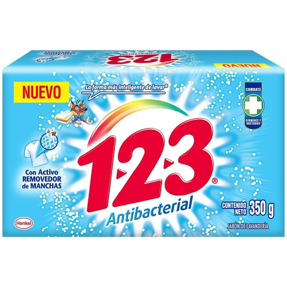 Jabón de lavandería 1 2 3 en barra antibacterial 350 g | Walmart