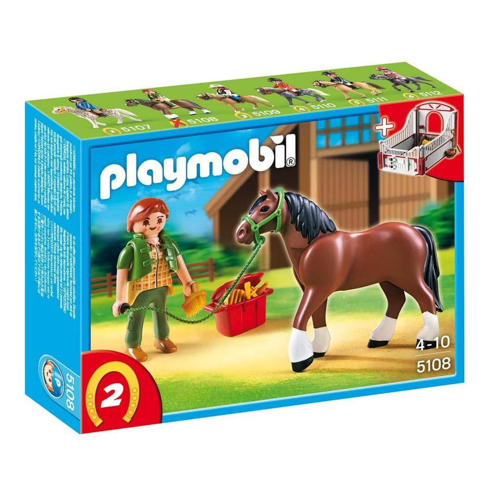 Shire con Establo Rojo y Gris Playmobil 30 piezas | Bodega Aurrera en línea