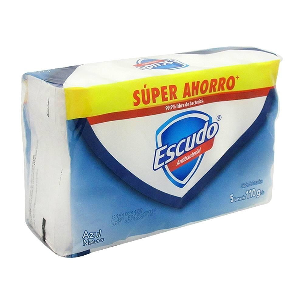 Jabón de tocador Escudo antibacterial azul natural 5 barras de 110 g c ...