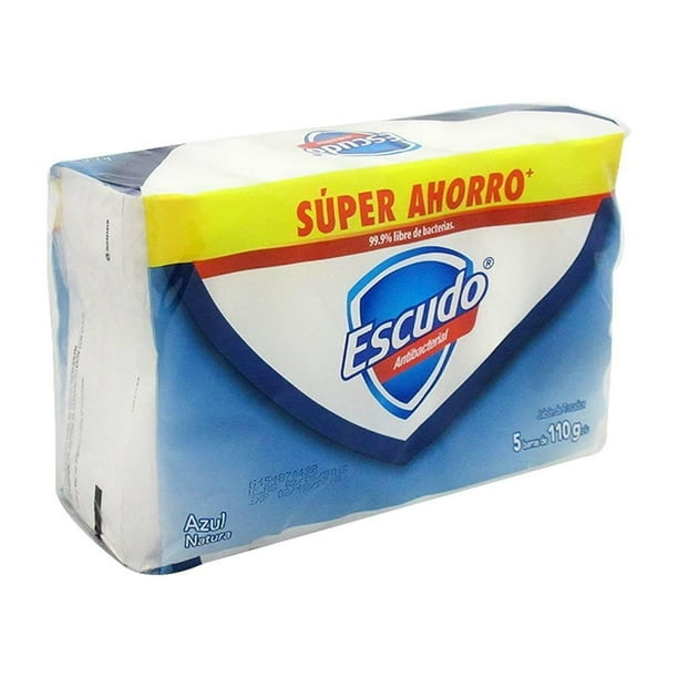 Jabón de tocador Escudo antibacterial azul natural 5 barras de 110 g c ...