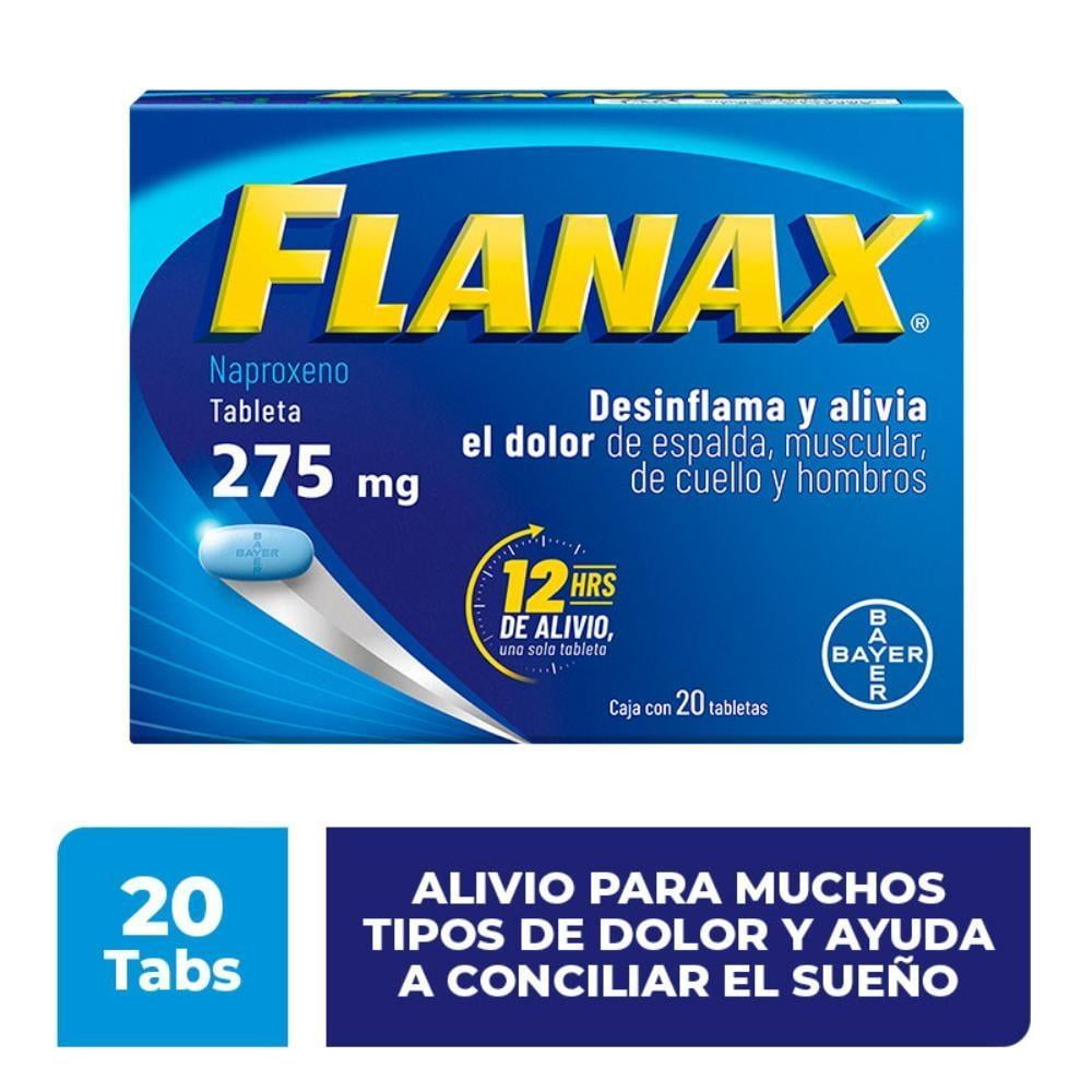 Analgésico Flanax 20 tabletas naproxeno 275mg | Walmart en línea