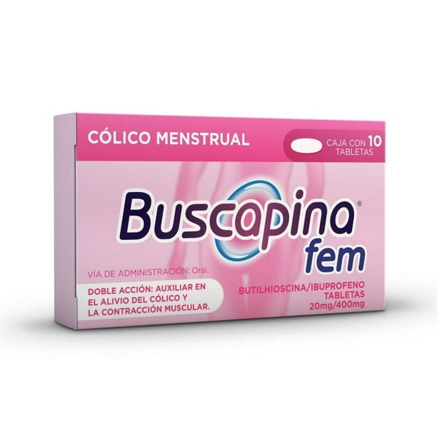 COLICOS Buscapina fem 20 mg/400 mg 10 tabletas | Walmart en línea