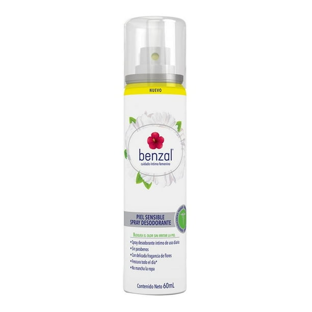 Desodorante íntimo Benzal piel sensible en spray 60 ml | Walmart en línea