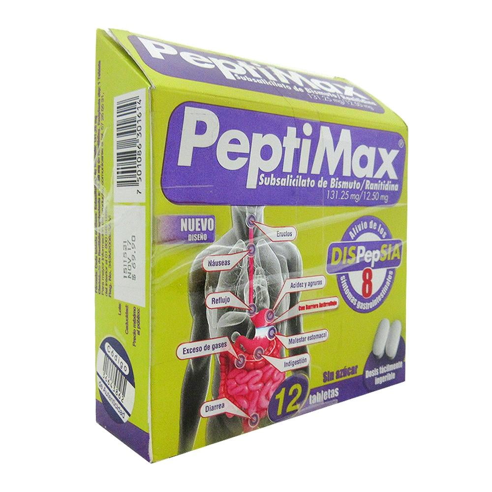 PEPTIMAX 12 Pepti Max sin azúcar 12 tabletas | Walmart