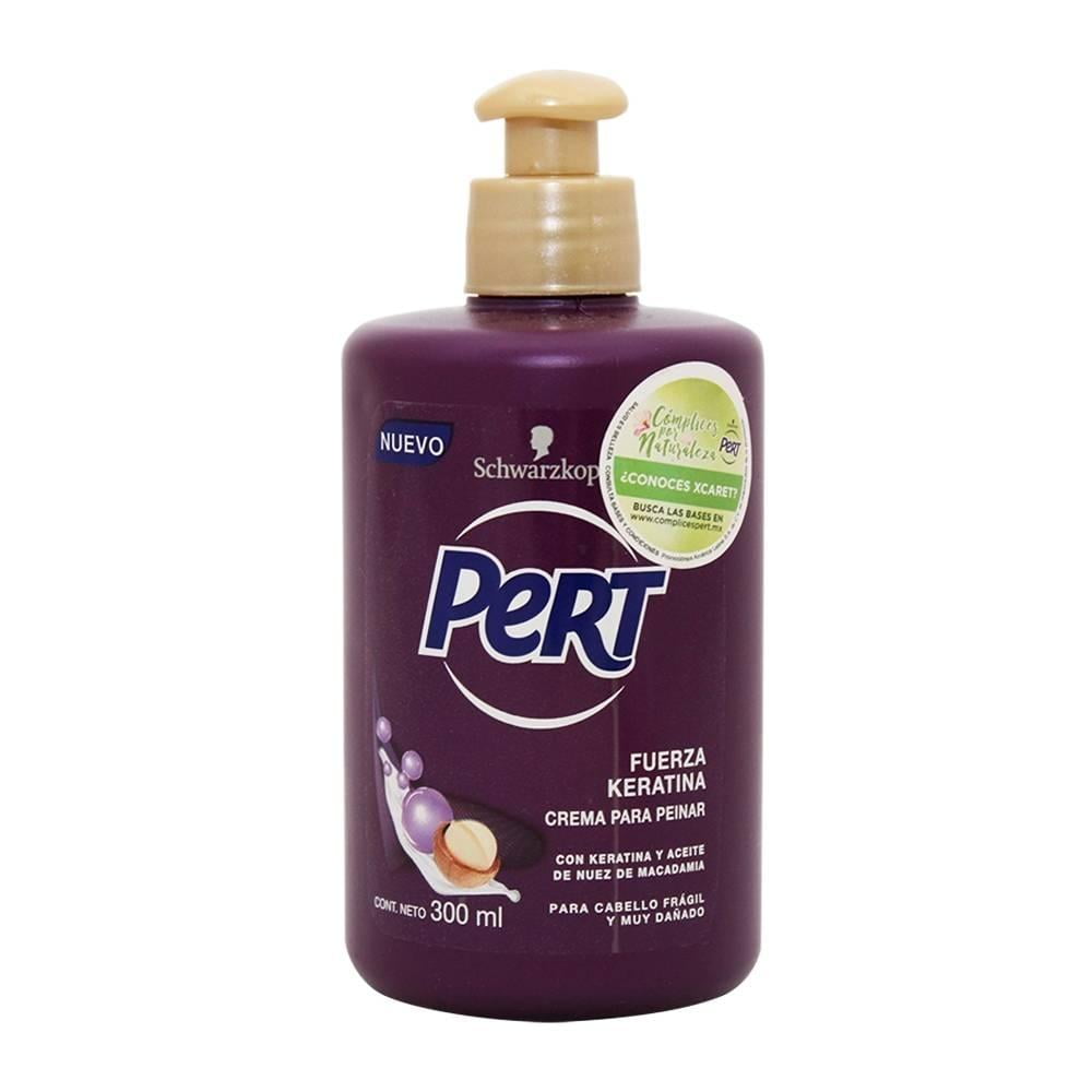 Crema para peinar Pert fuerza keratina con aceite de nuez de macadamia ...