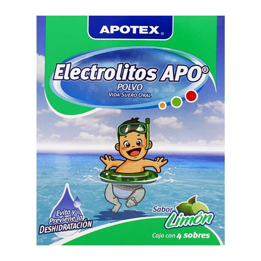 Electrolitos APO Apotex en polvo sabor limón 4 sobres | Walmart