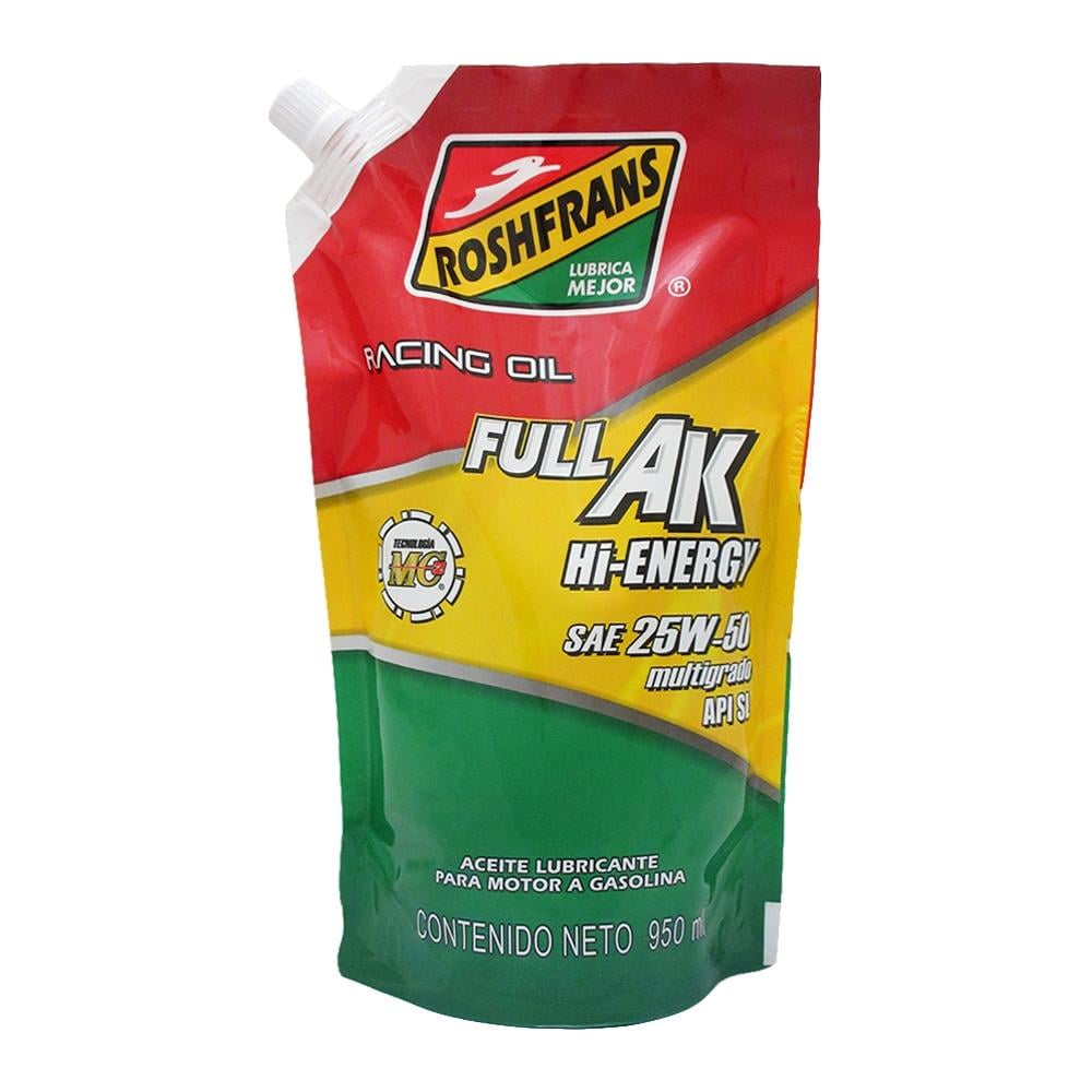 Aceite para motor Roshfrans full ak SAE 25W-50 multigrado API SL 950 ml ...