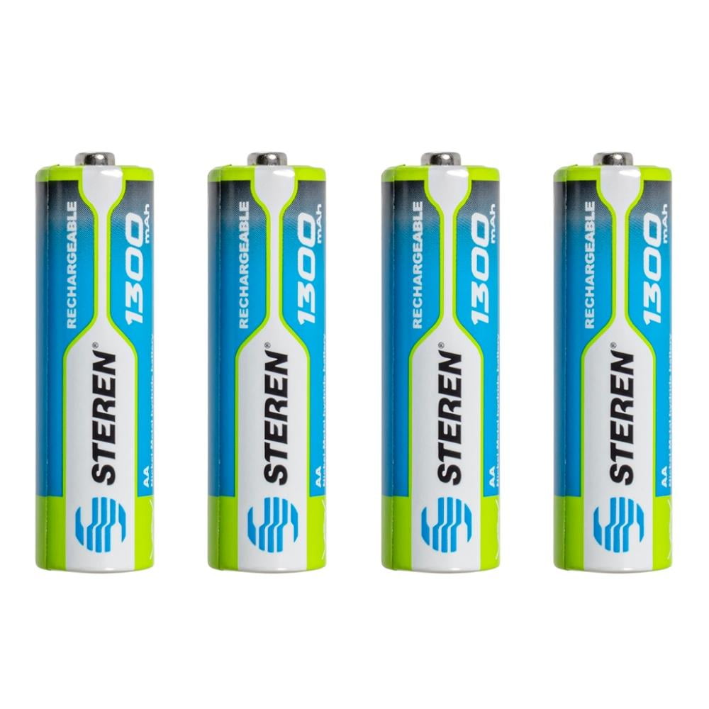 Paquete de 4 pilas recargables AA Steren NiMH 1300 mAh | Bodega Aurrera ...