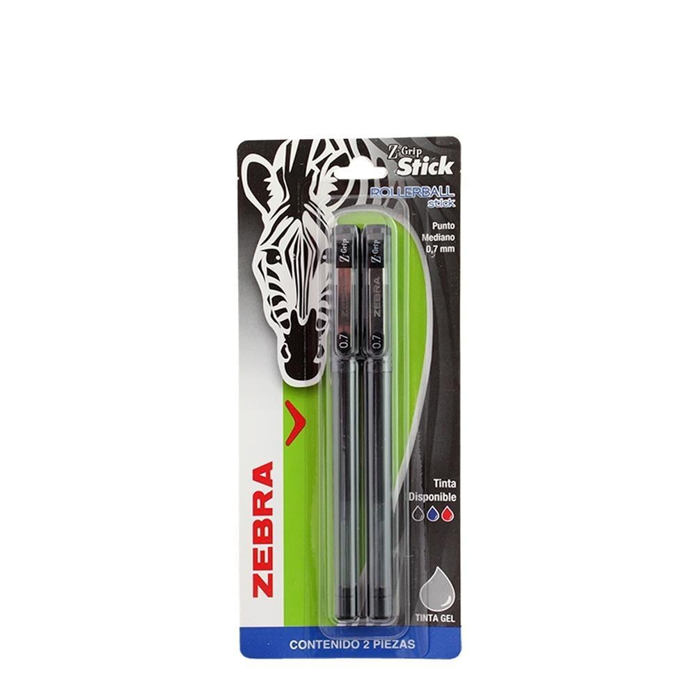 Bolígrafo Zebra rollerball stick punto mediano 1 paquete con 2 pzas ...