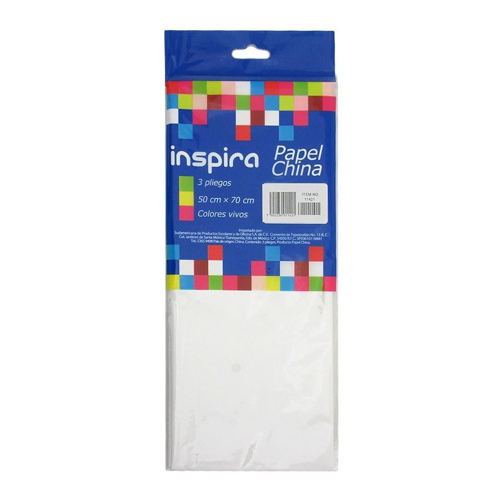 Papel china Inspira Lindor color blanco 3 pliegos | Walmart