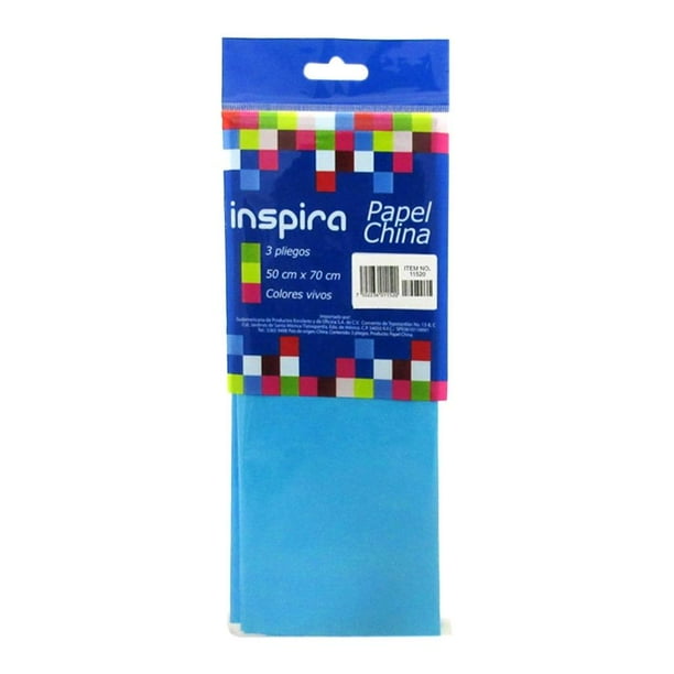 Papel china Inspira azul cielo 3 pliegos | Walmart