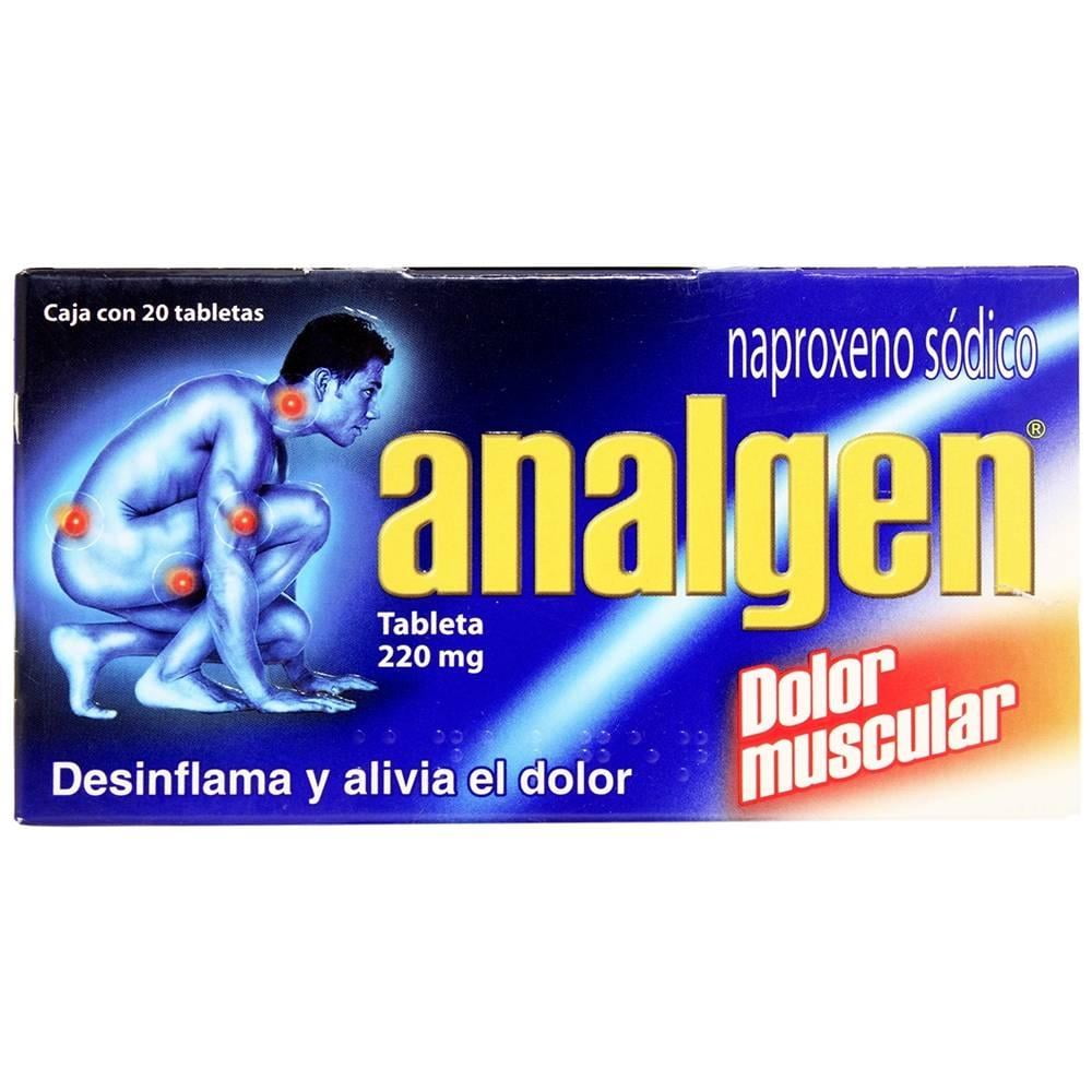 ANALGEN 20TA Analgen dolor muscular 220 mg caja con 20 tabletas ...