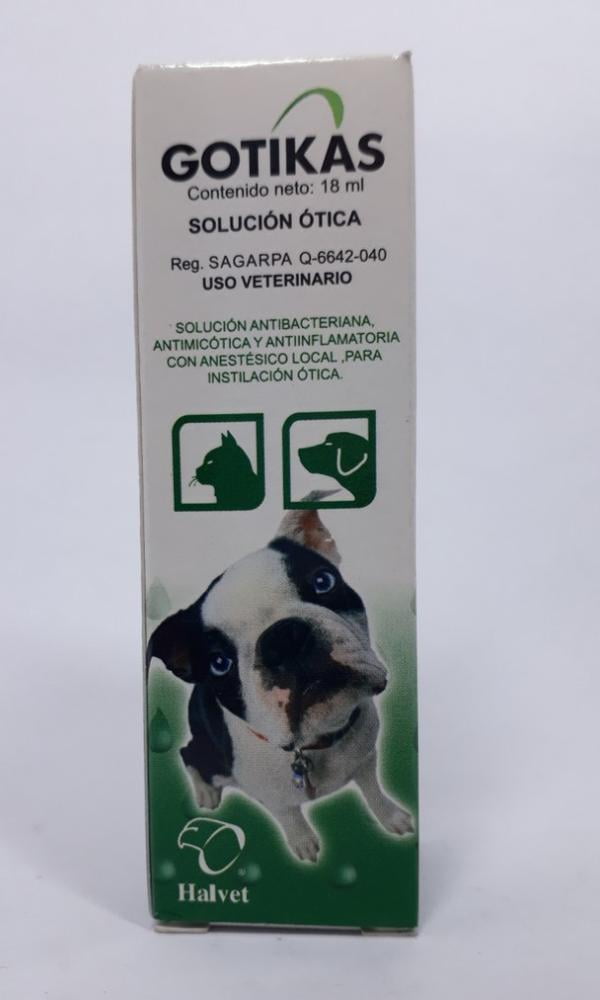 Solución ótica antihongos, antiinflamatoria y anestésica Gotikas Halvet Para Perros y Gatos 18 ...