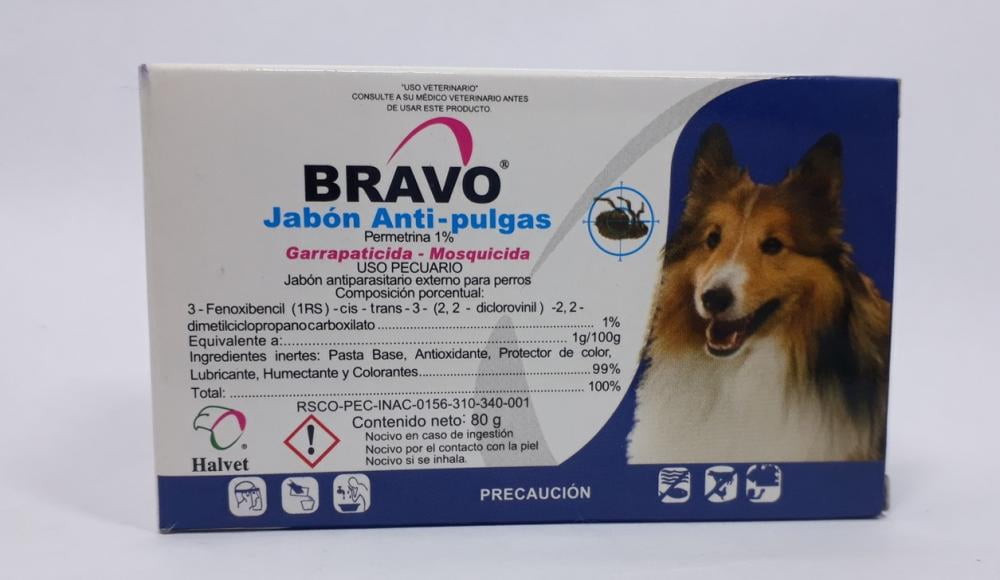 Jabón Antipulgas Bravo Halvet Para Perros 80 grs. | Walmart en línea