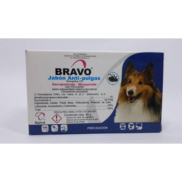 Jabón Antipulgas Bravo Halvet Para Perros 80 grs. | Walmart en línea