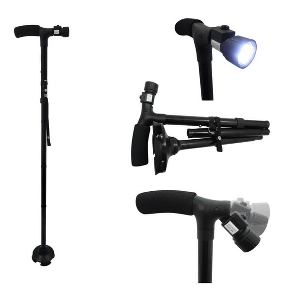 Bastón Trusty Cane Plegable Con Linterna Led Y Base Articulada ...