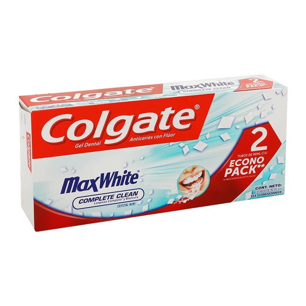 Gel Dental Colgate Max White Complete Clean Crystal Mint 2 Pzas De 90