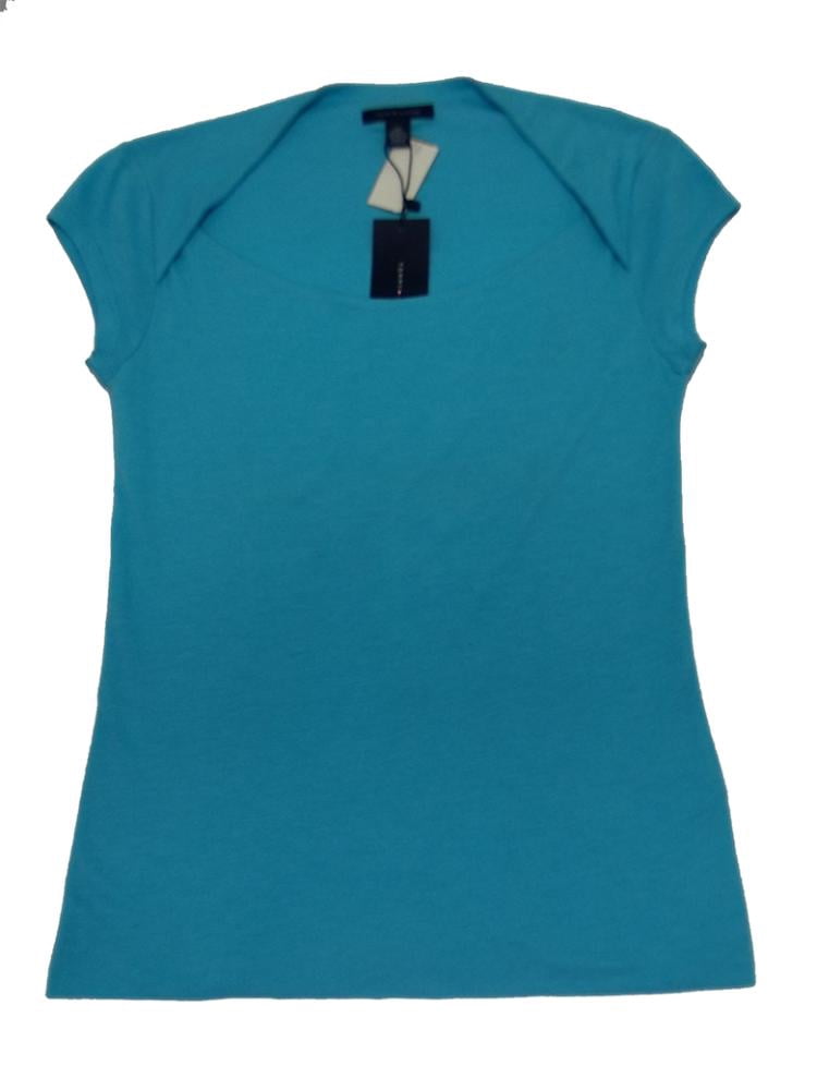 Playera Para Mujer Semi Escoltada Turquesa Natasha Tee 60% Algodón 40% ...