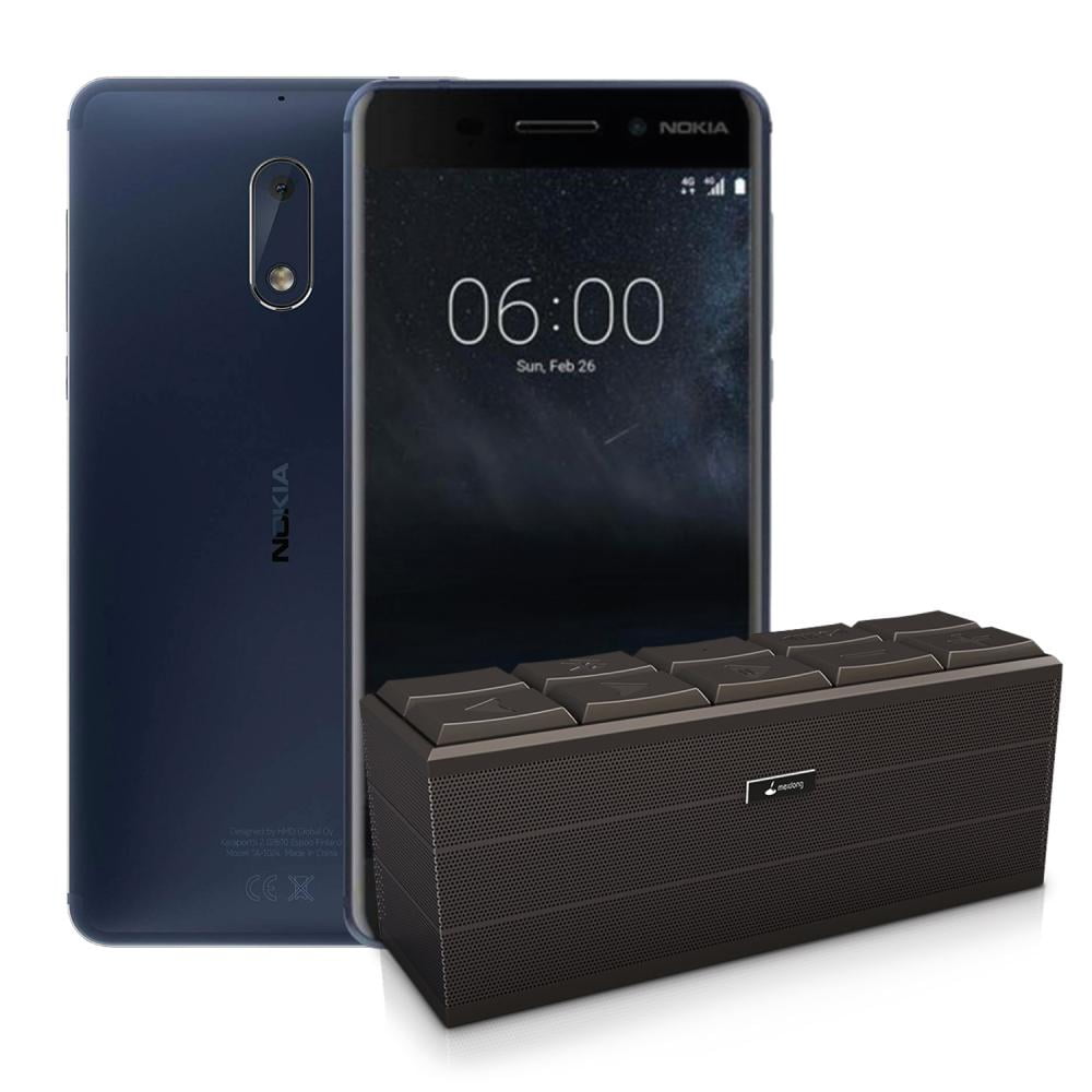 Celular Nokia 6 32GB Azul Desbloqueado Dual Sim + Bocina Meidong ...