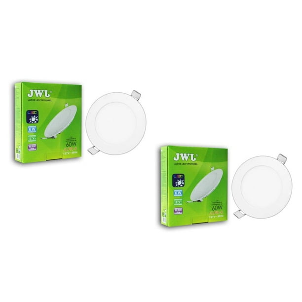 Paquete 2 Paneles de Led Empotrable redondos de 6 W luz cálida JWJ ...