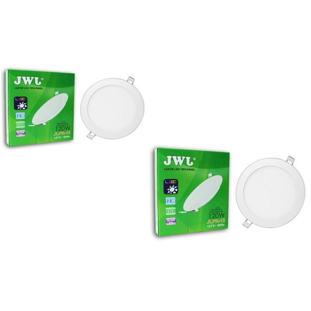 Paquete 2 Paneles de Led Empotrable redondos de 12 W luz cálida JWJ ...