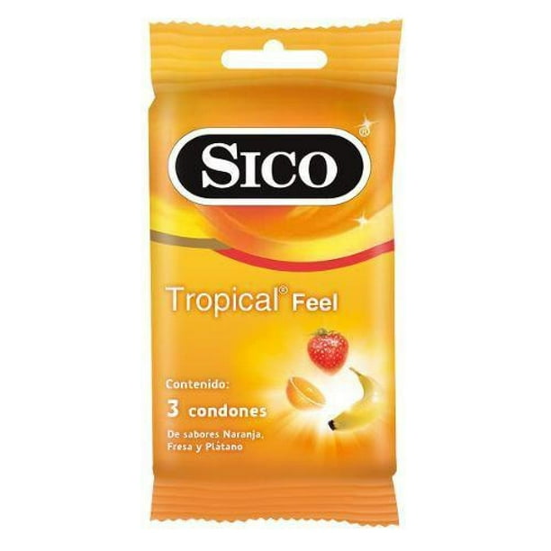 Condón Sico SICO Tropical Feel Sabor Fresa Platano Y Naranja | Walmart ...