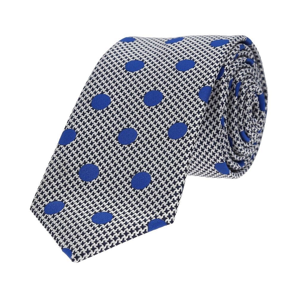 Corbata Royal Flush Gris Con Lunares Azul Rey Poliéster Royal Flush ...